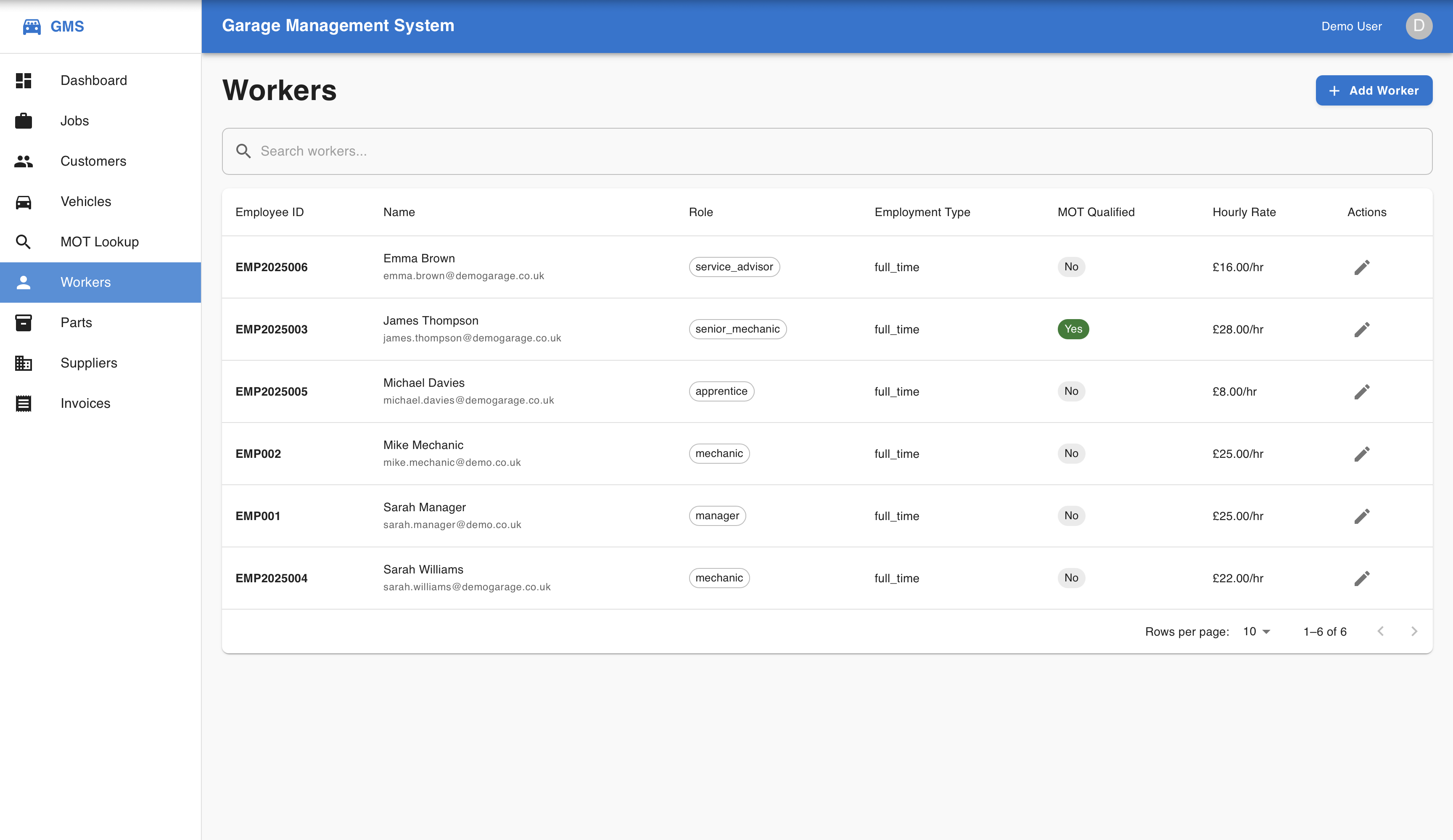 GMS - Garage Management System