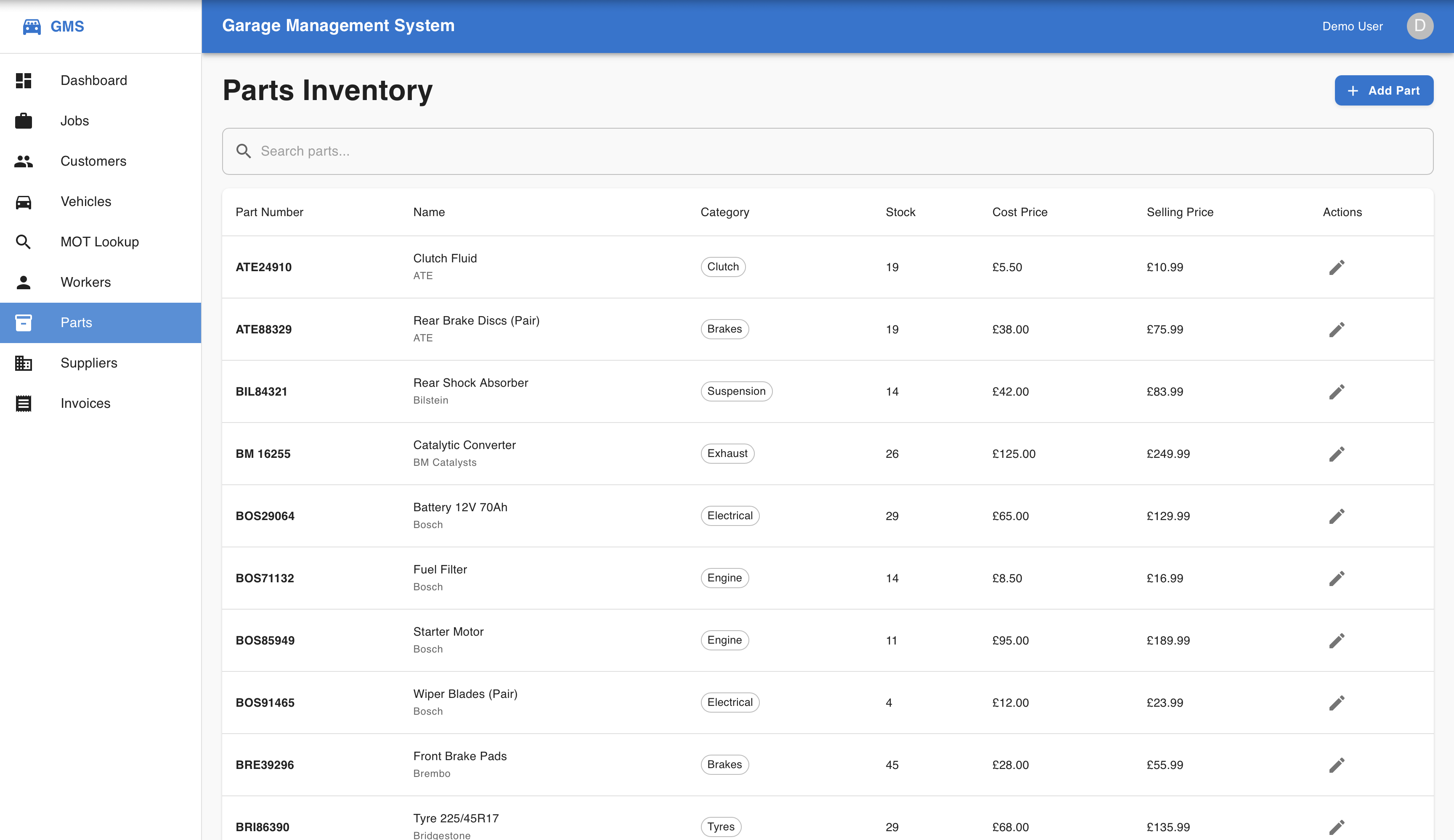 GMS - Garage Management System
