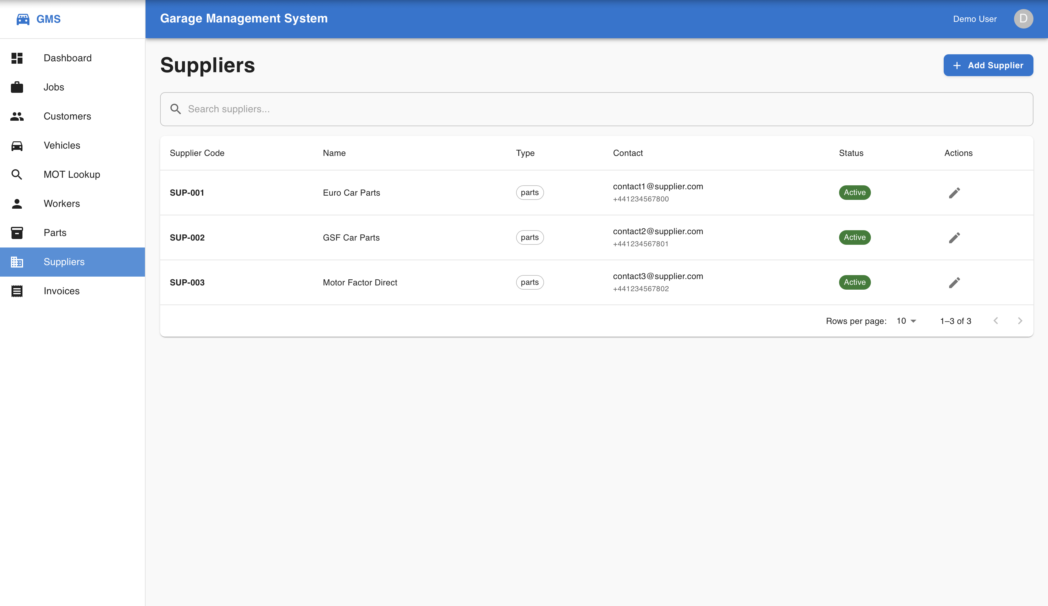 GMS - Garage Management System