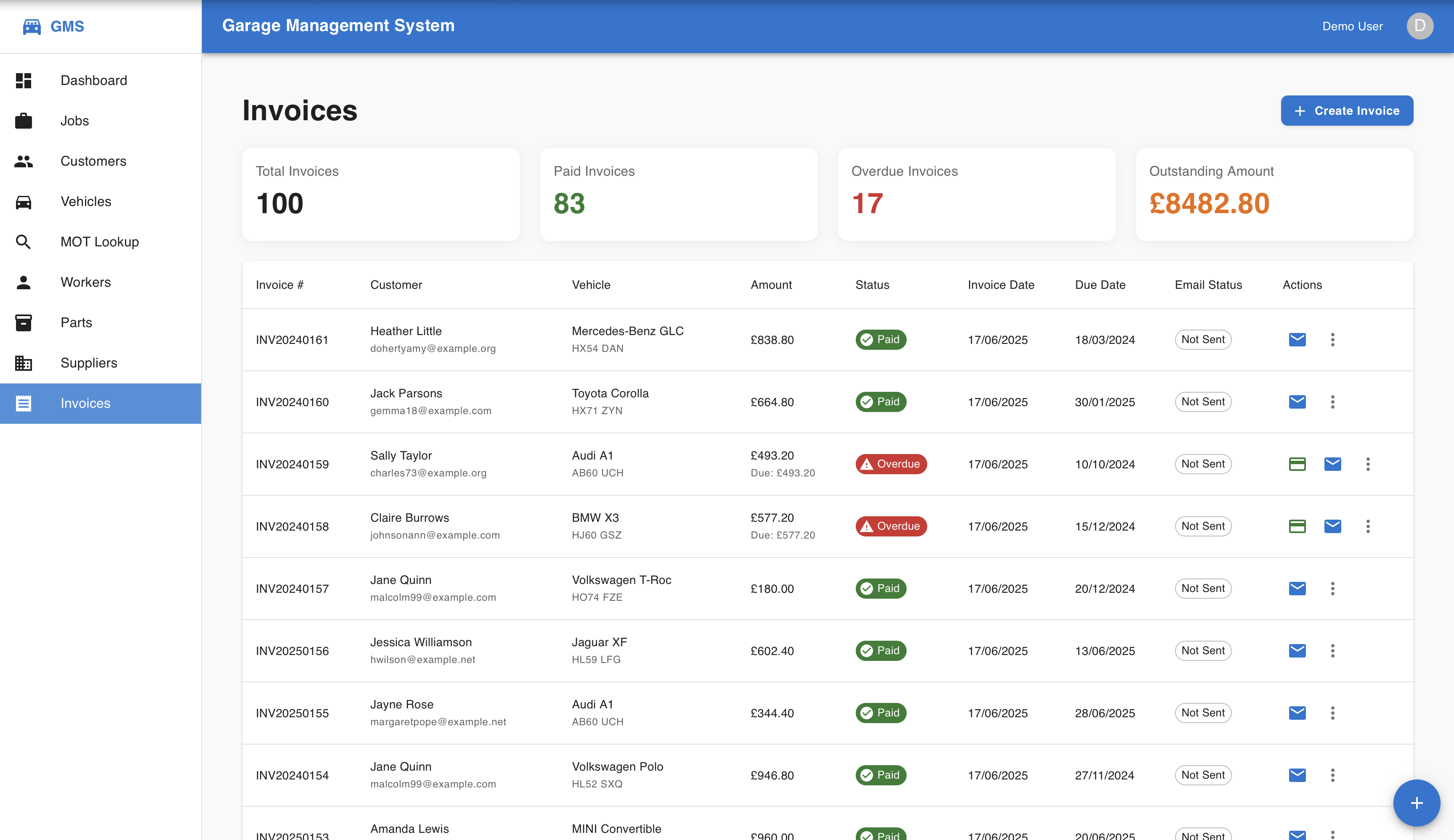 GMS - Garage Management System